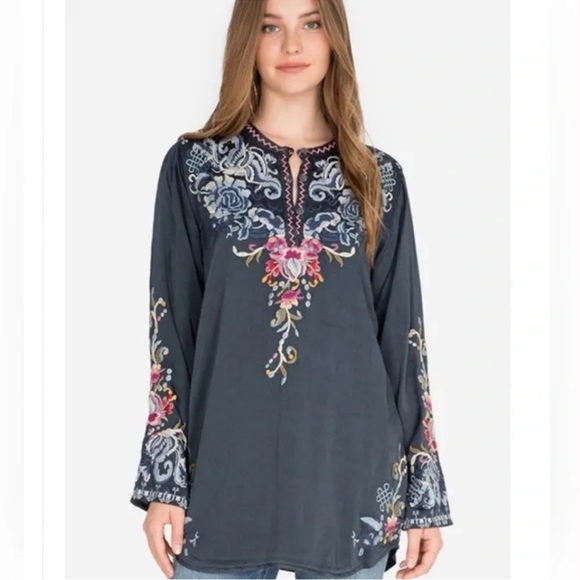 Johnny Was | Tops | Johnny Was Embroidered Tunicbiya | Poshmark